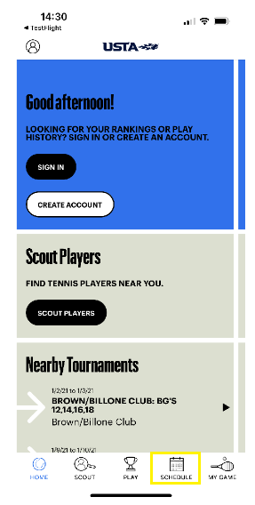Check Your Schedule in the USTA Tennis App – USTA Online Help Center