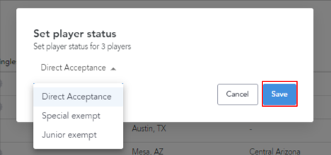Editing Player Status in Tournament Desk – USTA Online Help Center