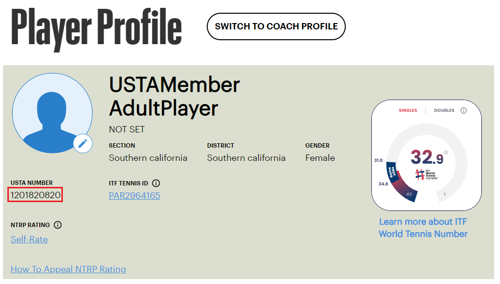 How to find your USTA Number – USTA Online Help Center
