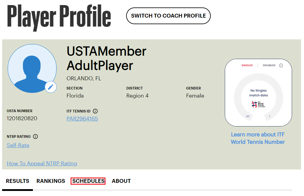 View Your Schedule and Manage Your Registrations – USTA Online Help Center