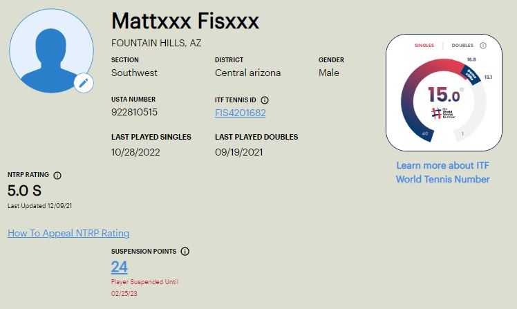 Understanding Suspension Points in Tournaments – USTA Online Help Center