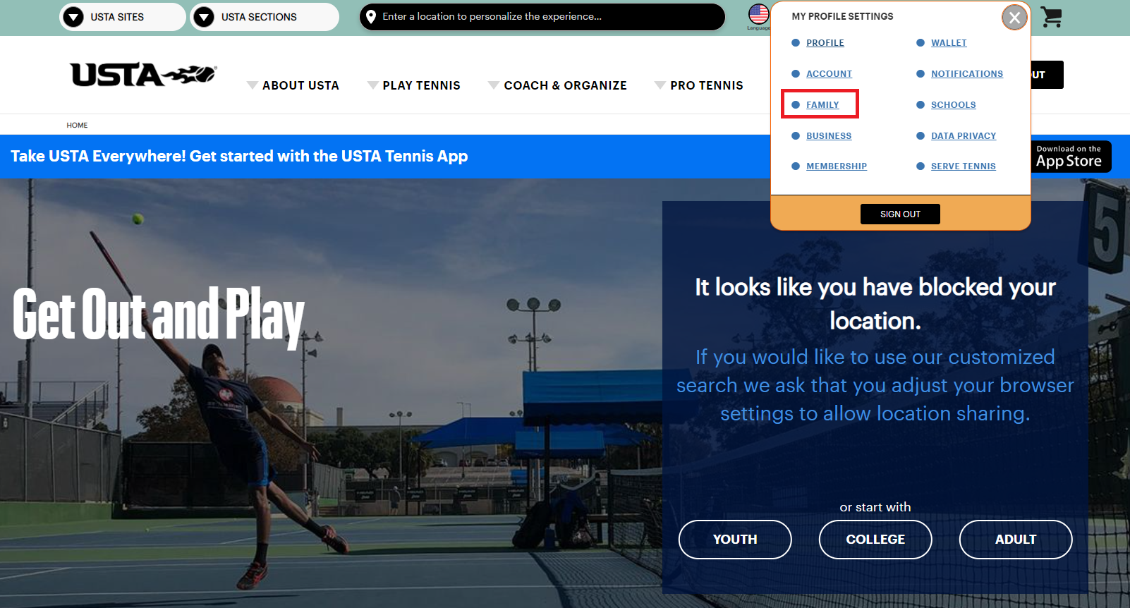 Managing the Personal Information for a Linked Junior USTA Account ...