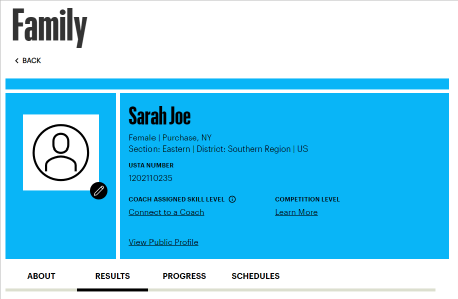 The Player Profile Results and Rankings Tab – USTA Online Help Center