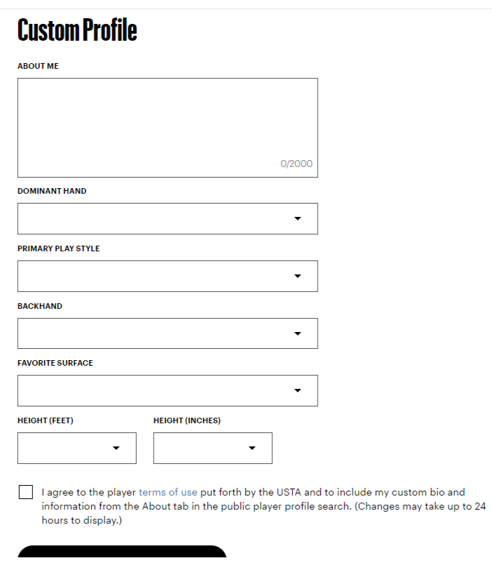 How to View and Complete Your Player Profile – USTA Online Help Center