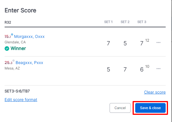 Enter Match Scores On Draws – USTA Online Help Center