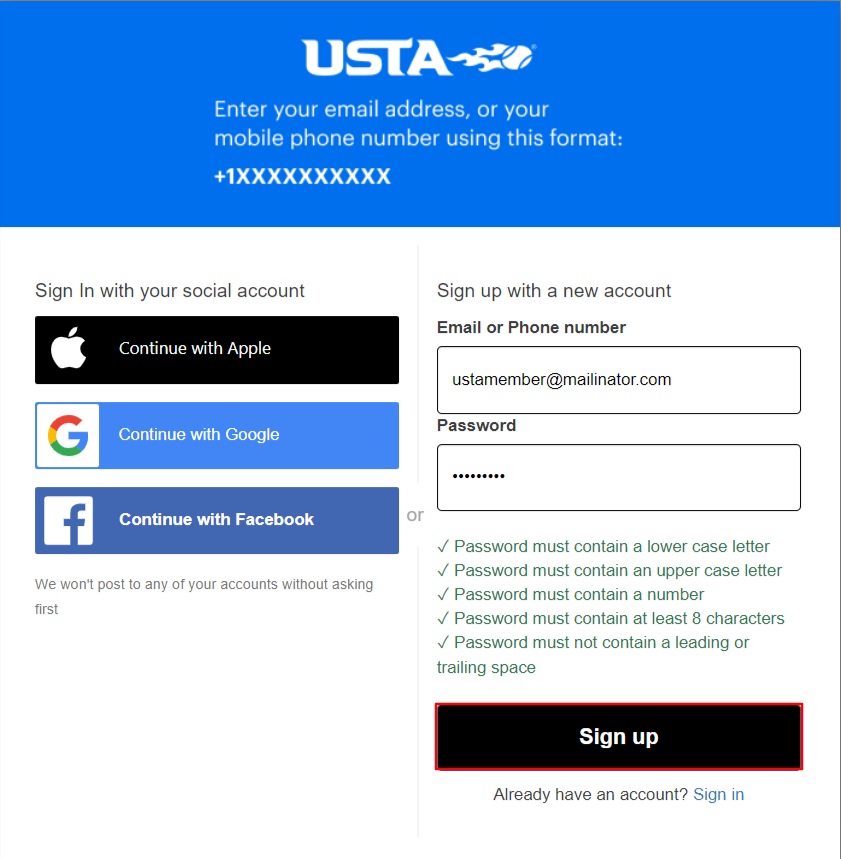 How to Create a USTA Account as a Provider – USTA Online Help Center