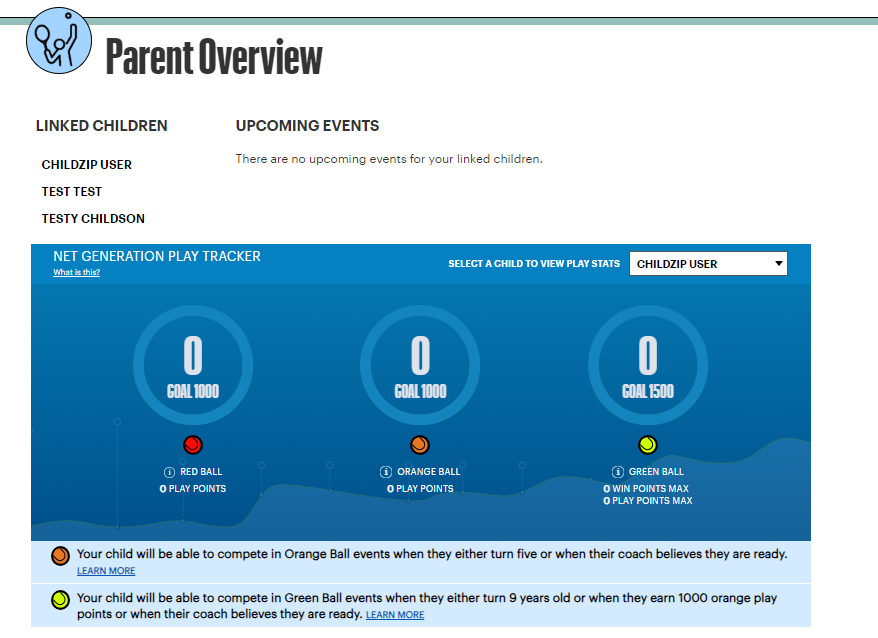 Parent Dashboard – USTA Online Help Center