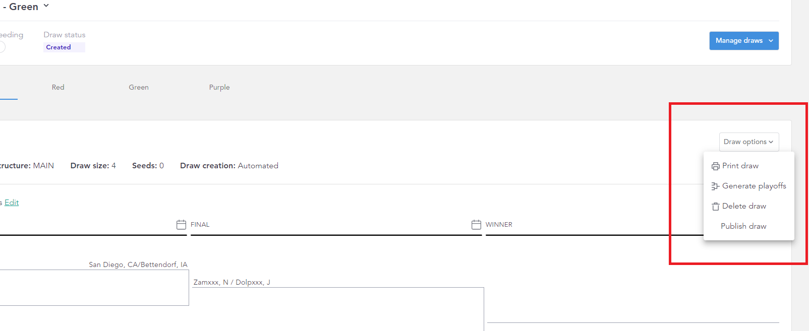 Split Draws – USTA Online Help Center