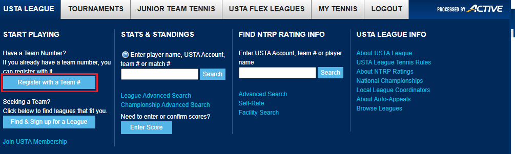 Registering for a USTA Adult League – USTA Online Help Center