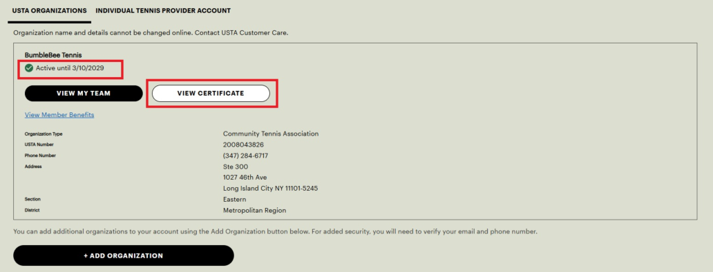 How to View Your Organization's Membership Certificate – USTA Online ...